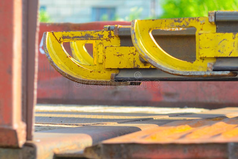 Railhead Elements. the Rail Lash Stock Photo - Image of special, steel ...