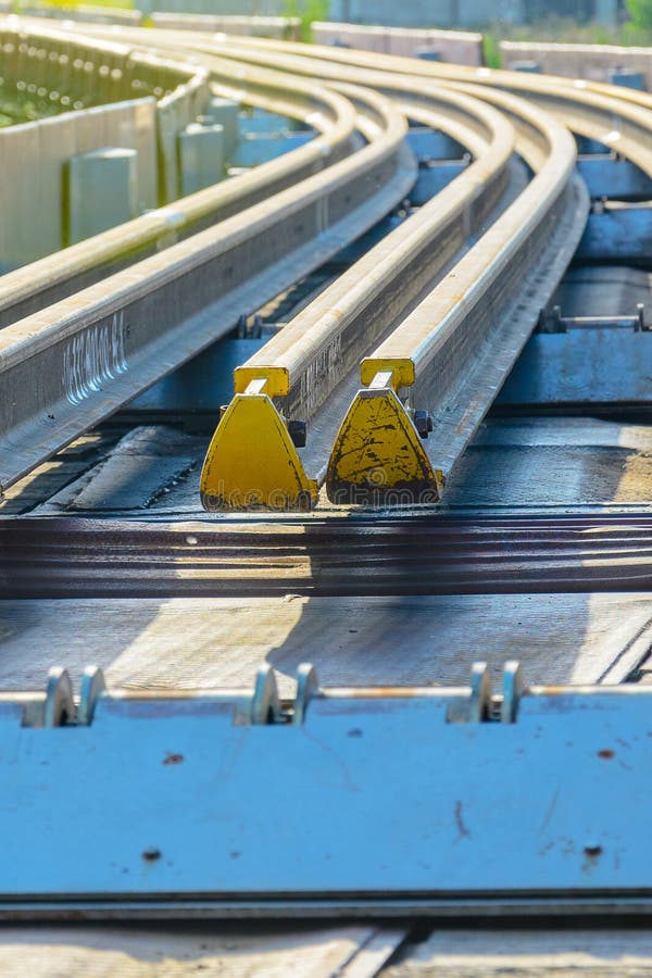 Railhead Elements. the Rail Lash Stock Photo - Image of perspective ...