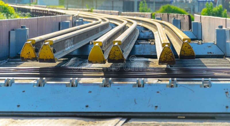 Railhead Elements. the Rail Lash Stock Photo - Image of close, bright ...