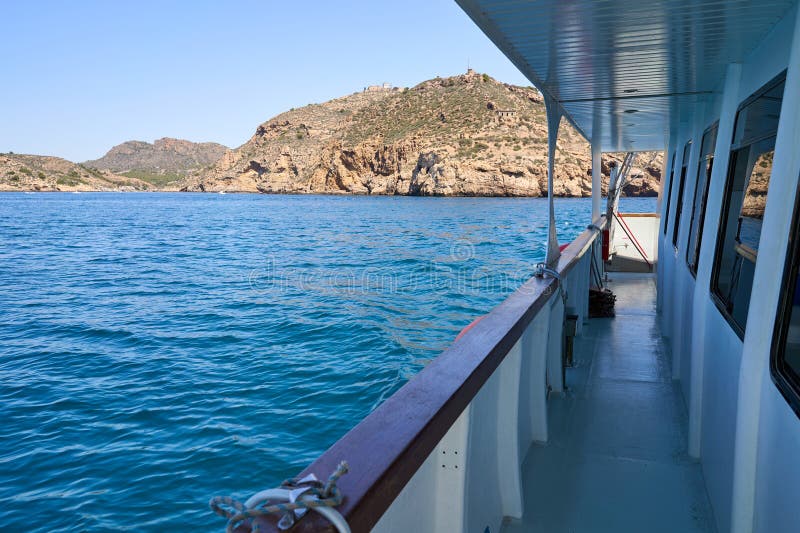 Railing of a Cruise Ship with an Ocean View Stock Image - Image of ...