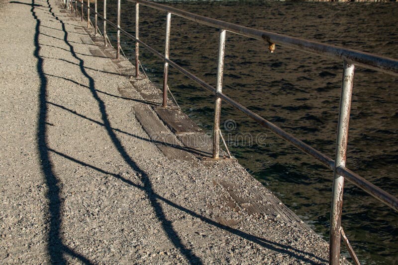 Railing and Shadow stock image. Image of afternoon, infrastructure ...
