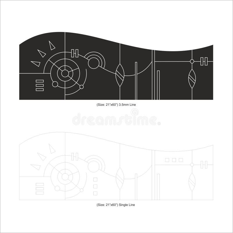 Railing Glass Partition Design and MDF Cutting Vector Stock Vector ...