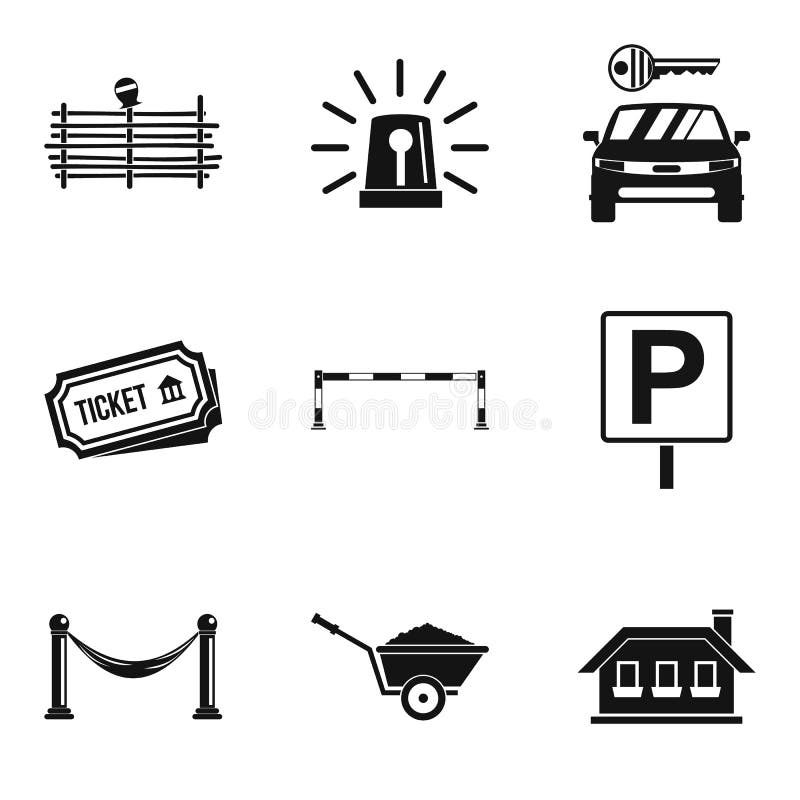 Railing Icons Set, Simple Style Stock Vector - Illustration of office ...