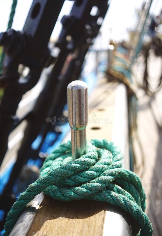 Railing of a Large Sailing Ship Stock Photo - Image of handmade, knot ...