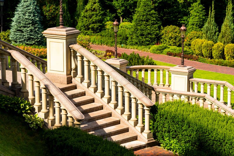 Railing Made of Stone with Multi-level Steps Stock Image - Image of ...