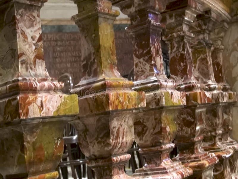 Ancient Marble Balustrade Finely Engraved. Stock Footage - Video of ...