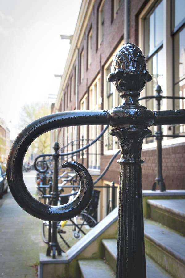 Railing Near the Porch, Amsterdam, Netherlands Stock Image - Image of ...