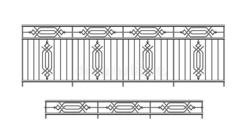 Railing Parapet Metal for Exterior Stock Illustration - Illustration of ...