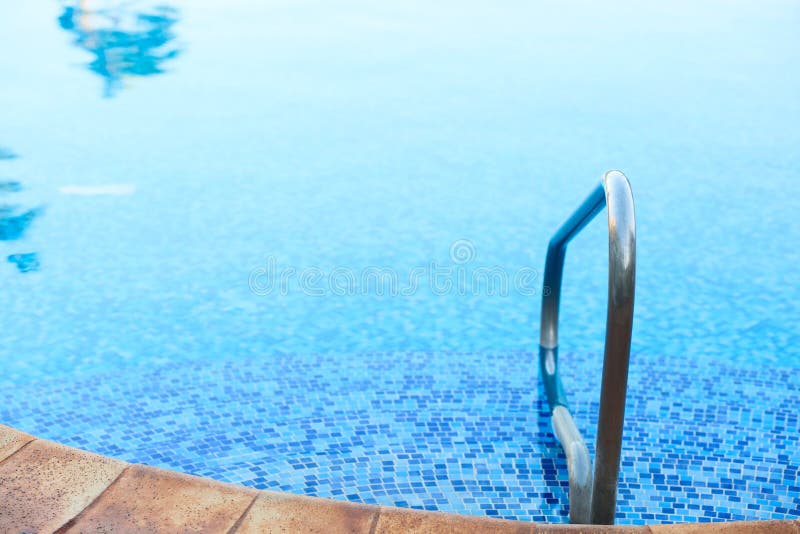 Railing in the pool stock image. Image of deep, recreational - 112329825