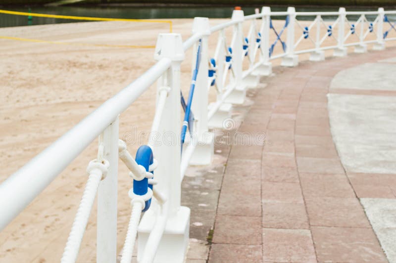 Railing on a promenade stock image. Image of headland - 163107725