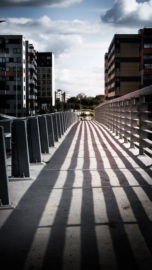 The shadow of the bridge stock image. Image of walkway - 117364625
