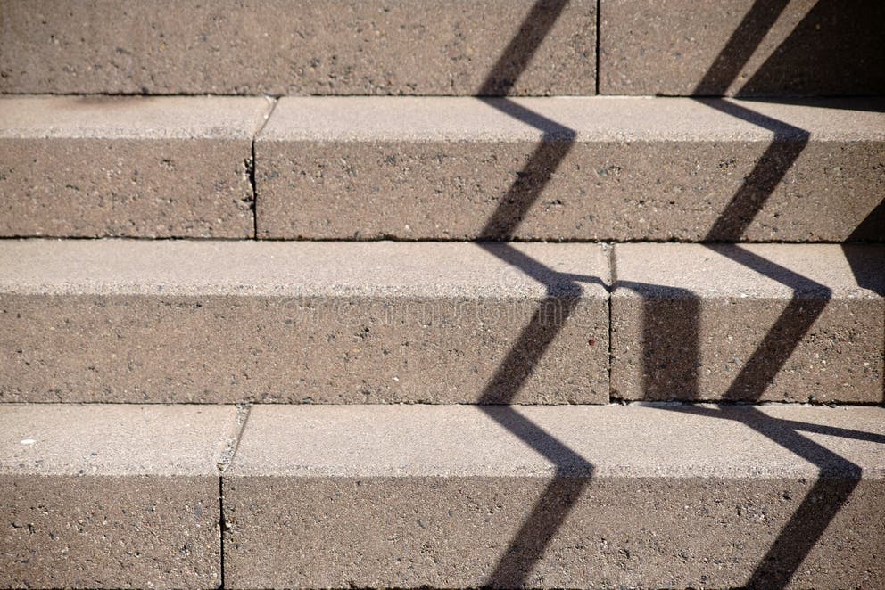 Railing Shadow on Staircase Stock Photo - Image of garage, shadows ...