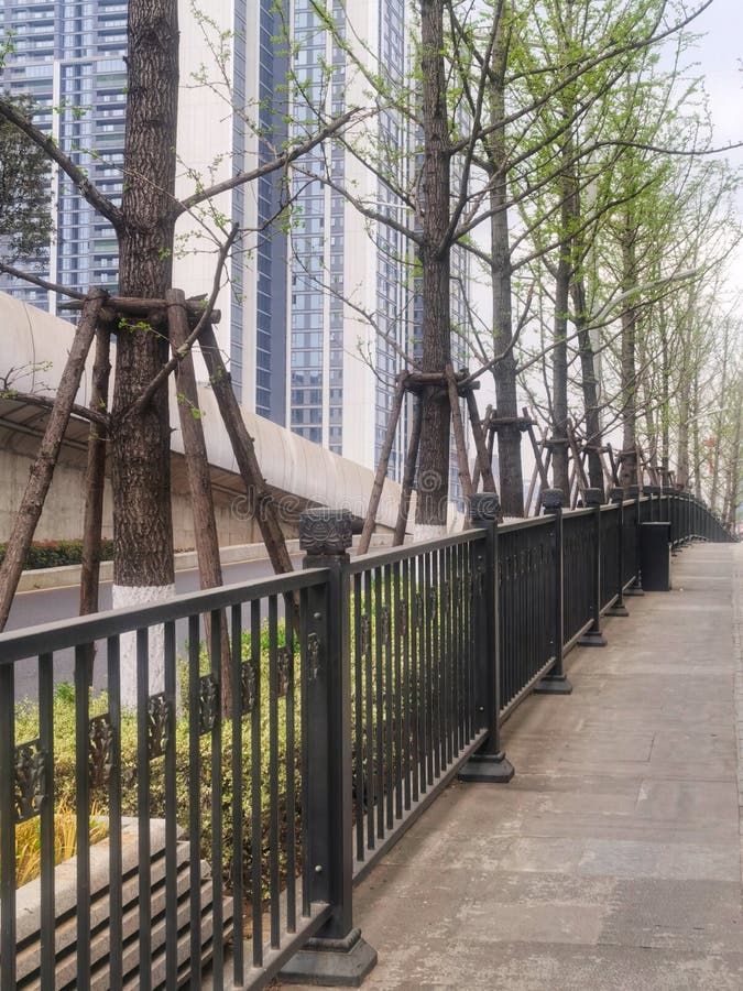 Railing and sidewalk stock image. Image of life, building - 312424743