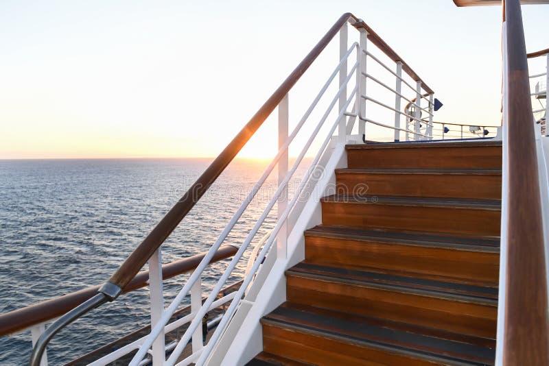 Cruise Ship Walkway. stock image. Image of liner, safety - 135756207