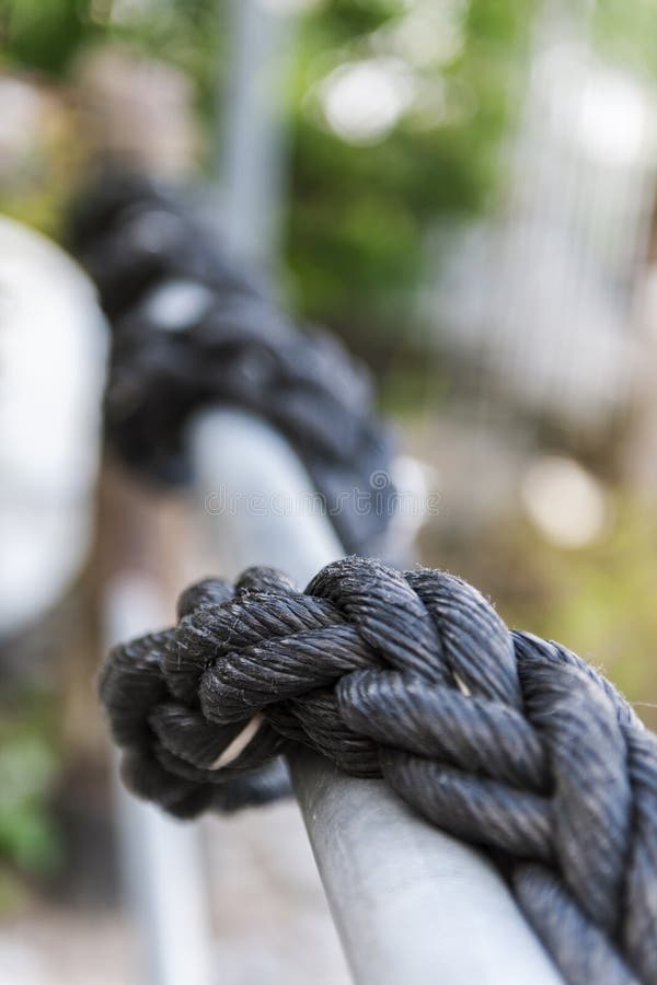 Railing with Wrapped Plastic Rope Left Stock Image - Image of fence ...