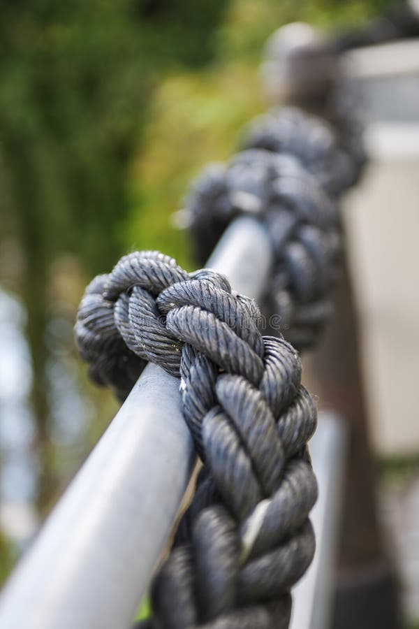 Railing with Wrapped Plastic Rope Right Stock Photo - Image of rope ...
