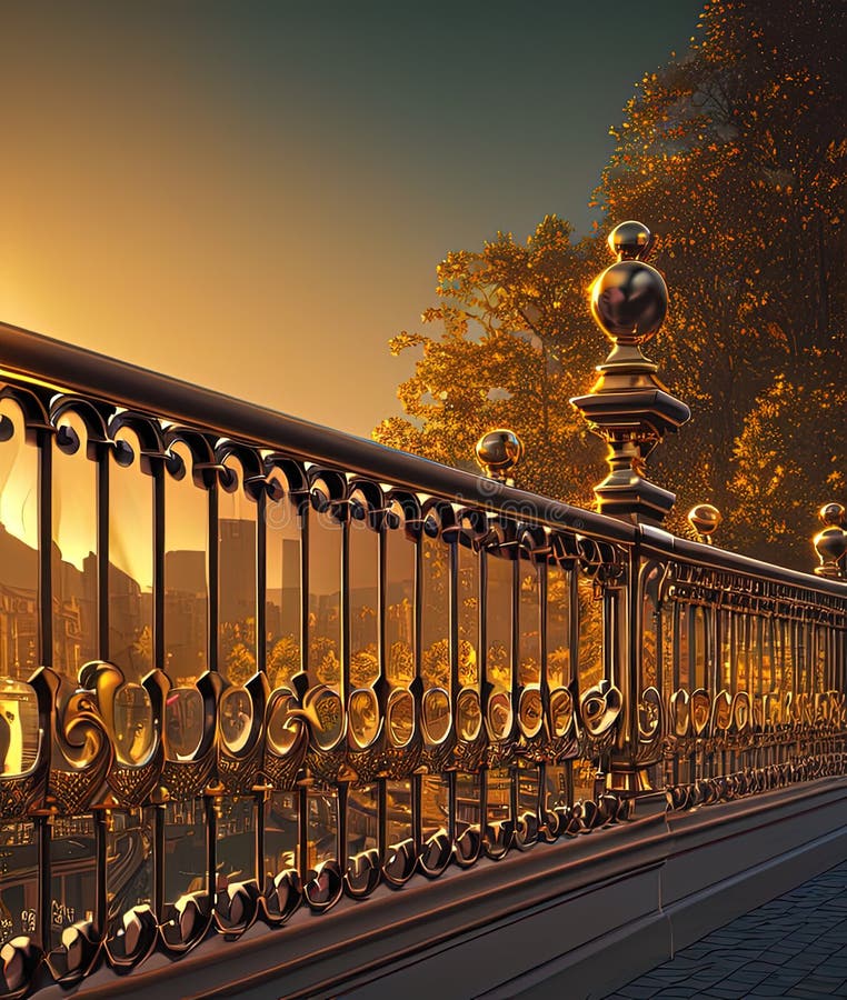 Railings Commercial Business. Generative AI. Stock Illustration ...