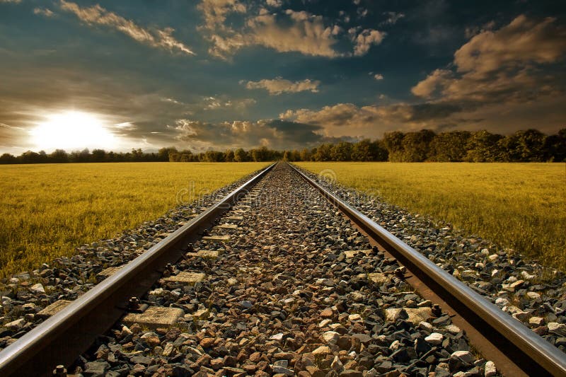 Railroad tracks stock image. Image of rocks, adventure - 8256345