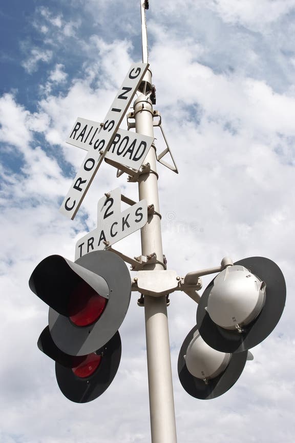 Railroad 2 Tracks Sign stock photo. Image of electric - 23491332