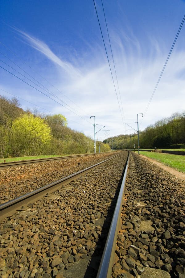 High speed rail tracks stock image. Image of blur, move - 6389593