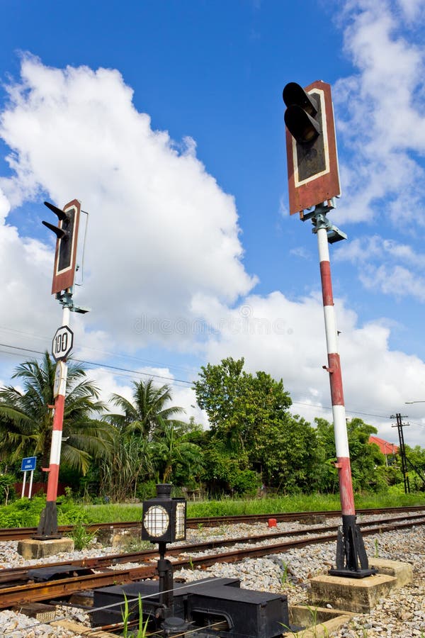Railroad with Alarm Lights stock photo. Image of trasport - 26524332