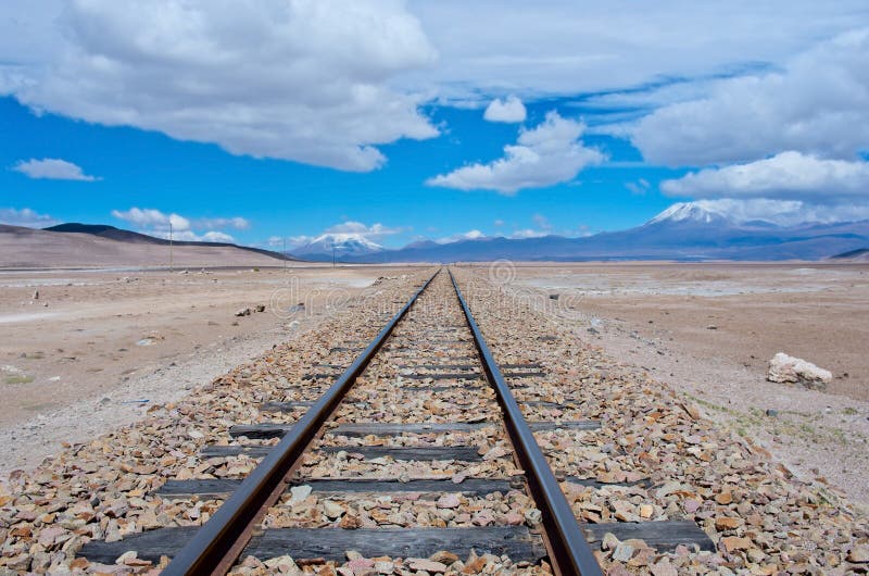 Railroad in Bolivia stock image. Image of extreme, uyuni - 66828737