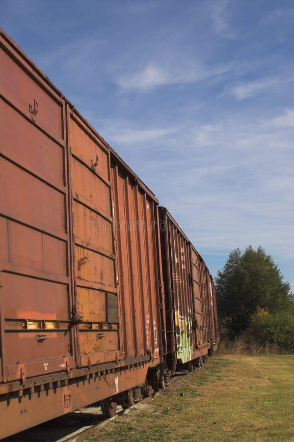 Railroad Boxcars stock image. Image of engine, yard, freightcar - 3709437