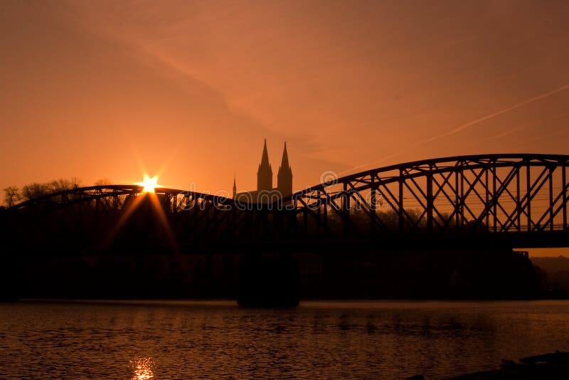 Railroad bridge stock image. Image of river, prague, sunrise - 21934703