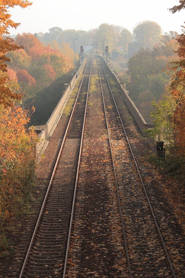 Railroad on bridge stock photo. Image of railroad, autumn - 22342708