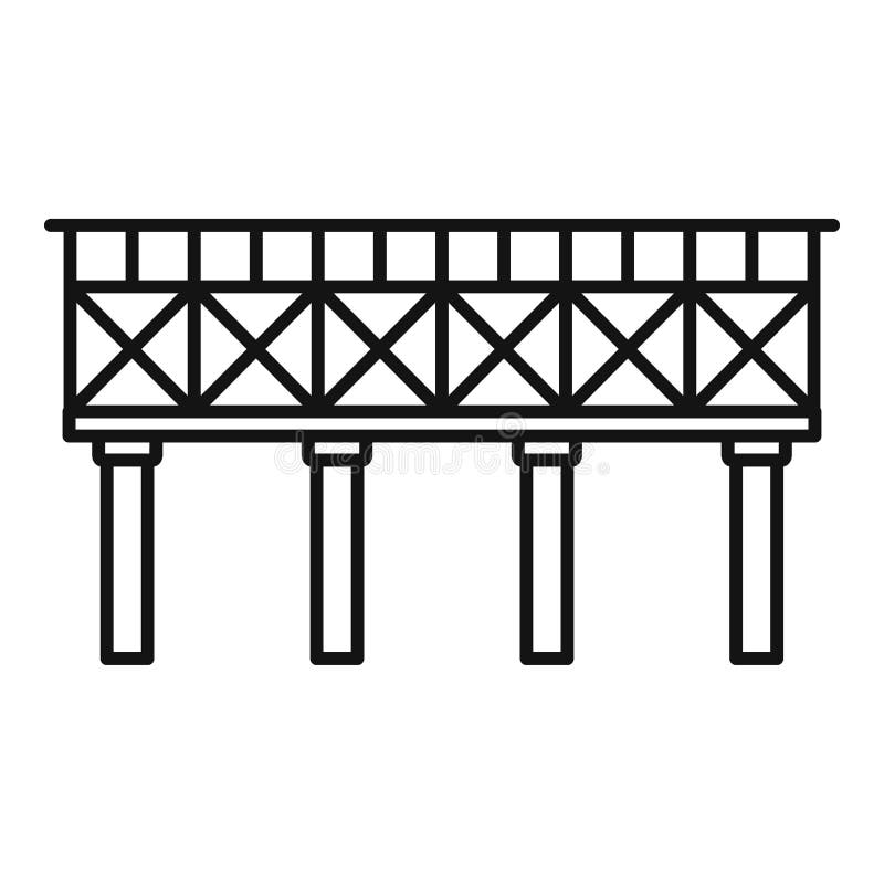 Railroad Bridge Icon, Outline Style Stock Vector - Illustration of ...