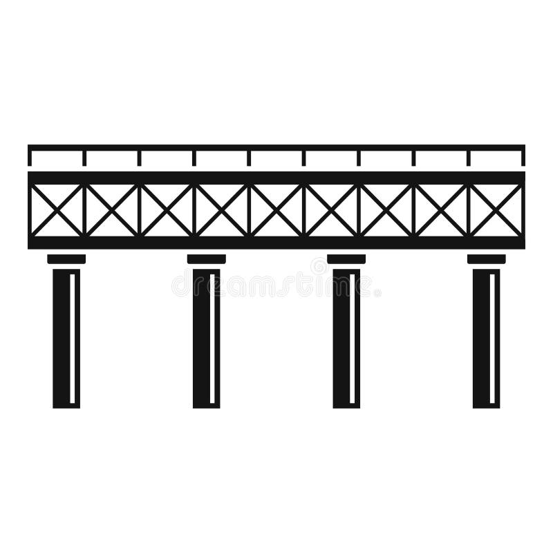 Railroad Bridge Icon, Simple Style Stock Vector - Illustration of line ...