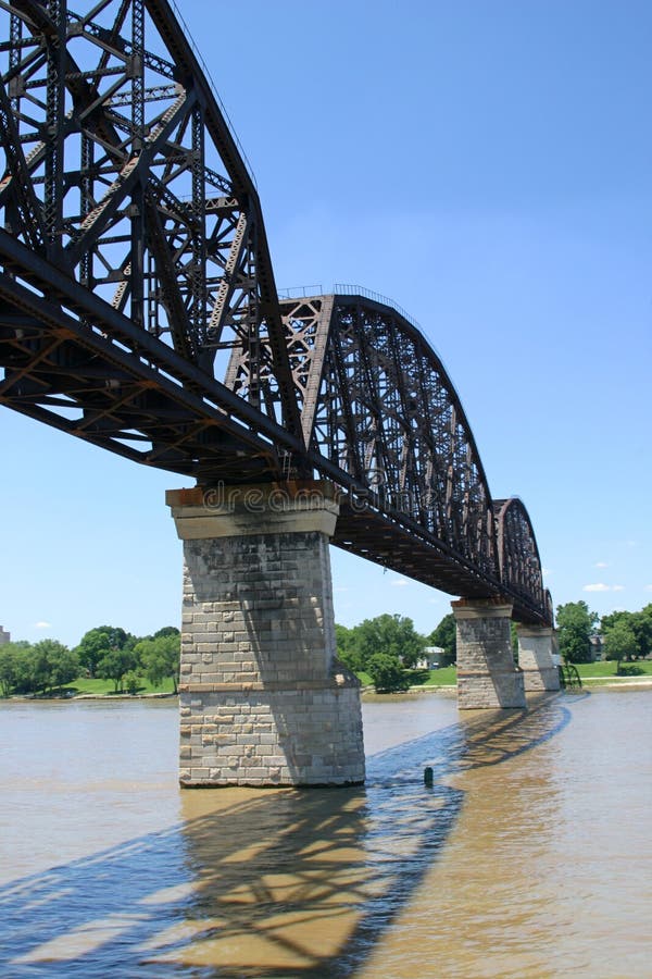 Railroad Bridge Over Ohio River 1 Stock Image - Image of crest, flood ...
