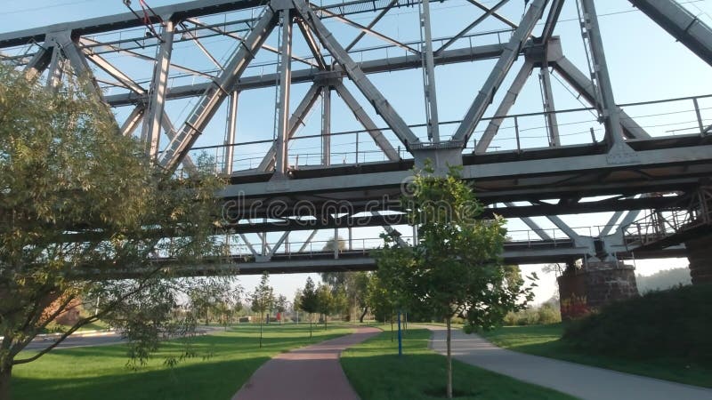 Railroad Bridge Slow Motion Stock Video - Video of architecture, design ...