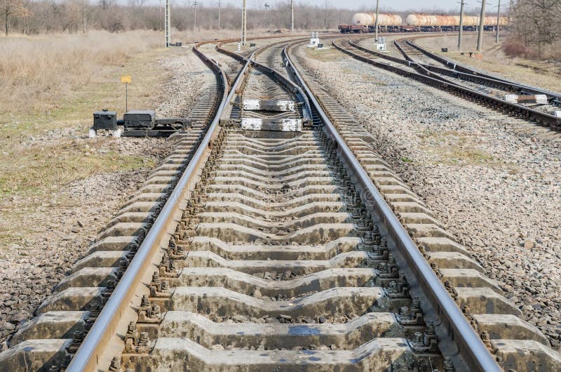 Railroad Closeup To Horizon Stock Image - Image of railroad, detail ...