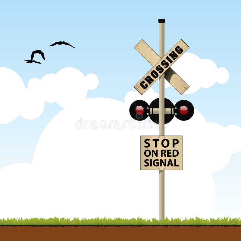 Railroad Crossing stock vector. Illustration of sign - 20529375