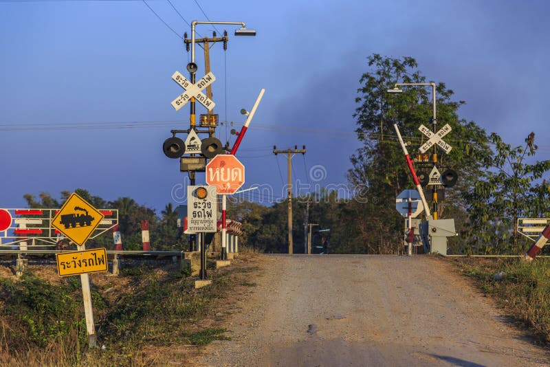 Stop Barricade on Railroad Crossing, India Stock Photo - Image of pump ...