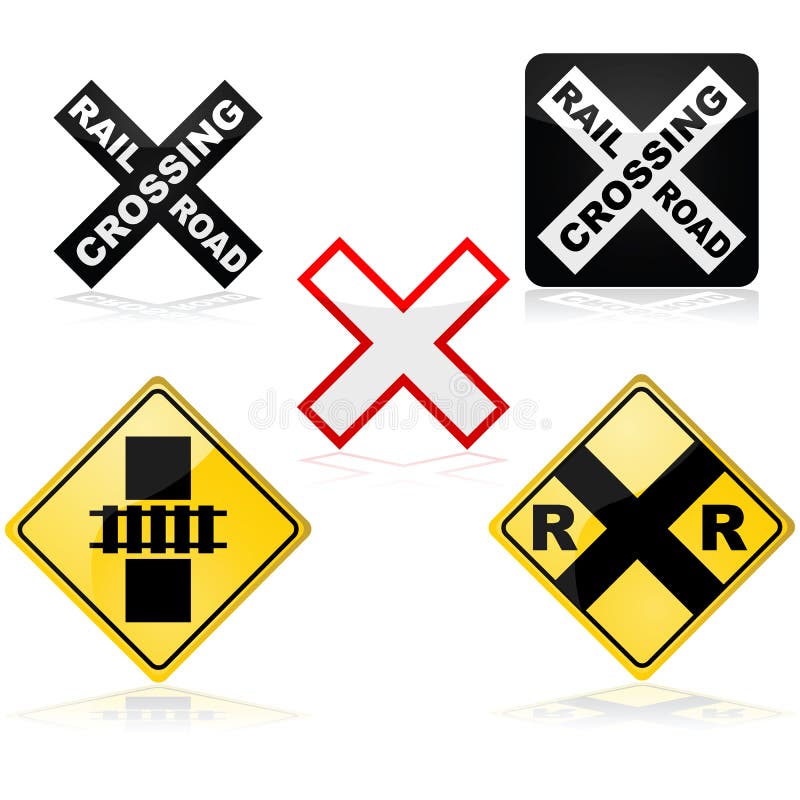 Railroad Crossing Signs stock vector. Illustration of railroad - 3207453