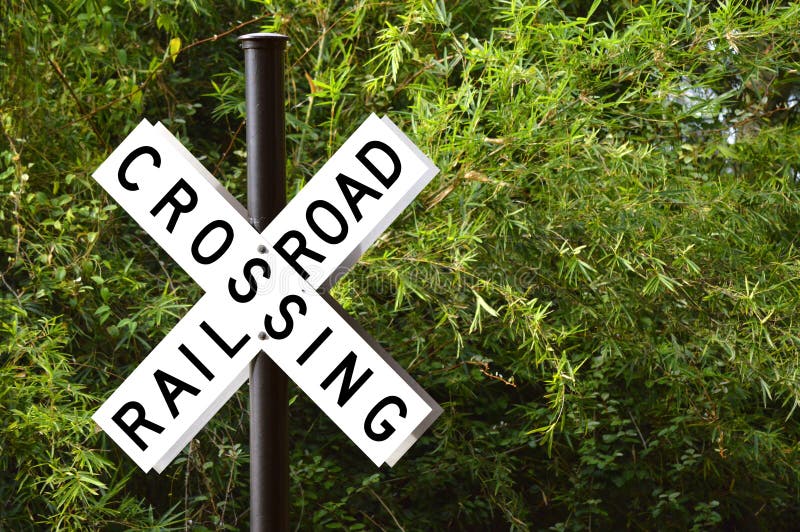 Railroad Crossing Gate And Sign Stock Photo - Image of steel, transport ...