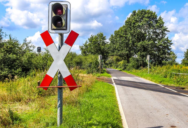 Railroad Crossing at a Country Road on a Summer Day Stock Image - Image ... Railroad Crossing at a Country Road on a Summer Day Stock Image - Image ...