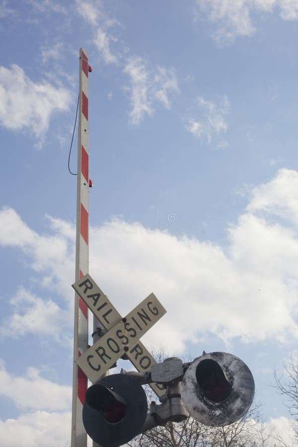 Railroad Crossing stock photo. Image of stop, steel, blue - 36265758