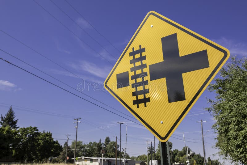 Railroad Crossing stock photo. Image of railway, signage - 98329200