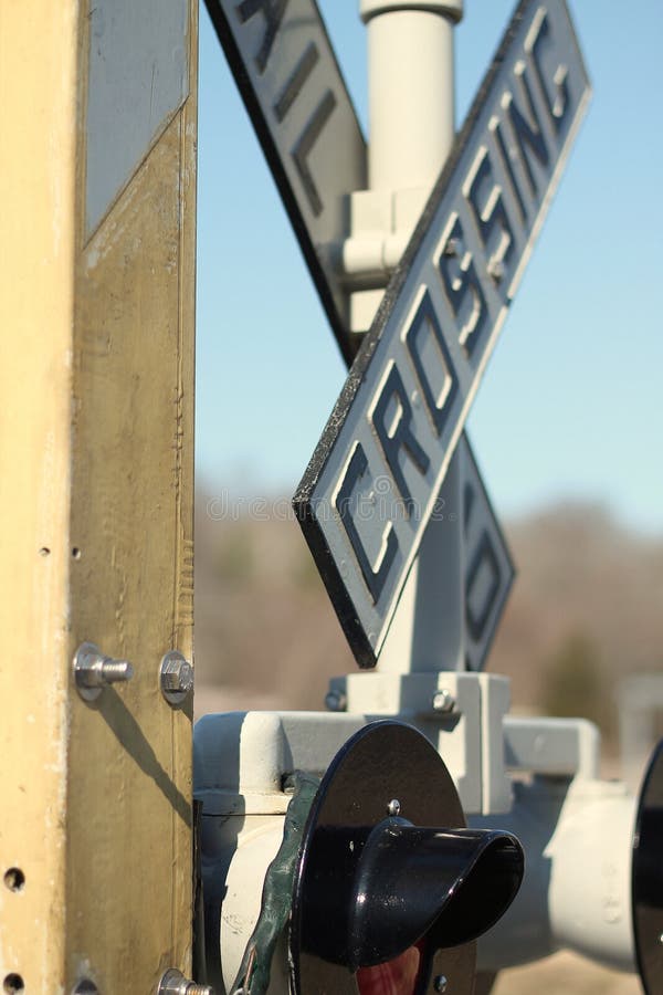 Railroad Crossing Sign stock image. Image of yellow, signal - 55581693