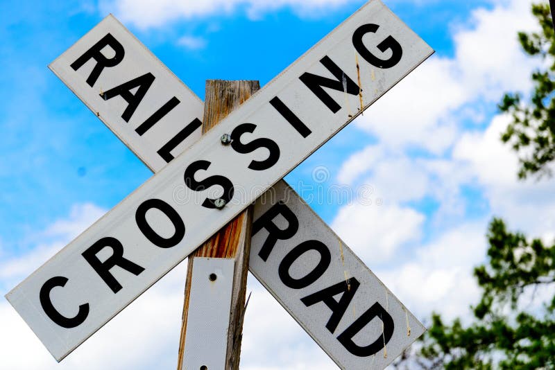 Railroad crossing sign stock image. Image of railroad - 41194497