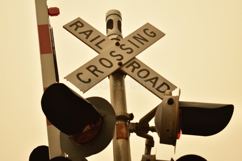 Railroad Crossing Signal Close Up Stock Image - Image of railway ...