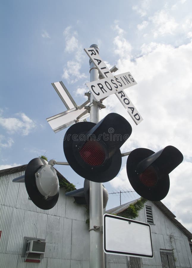 Railroad Crossing Signs stock photo. Image of blue, crossing - 5026432