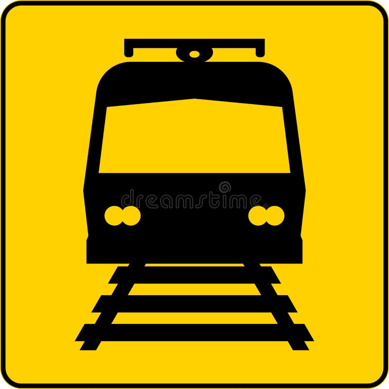 Railroad Crossing Symbol Sign Stock Illustration - Illustration of ...