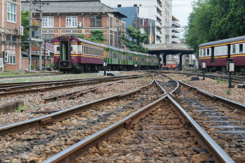Railroad crossing stock photo. Image of crossroad, perspective - 60893732