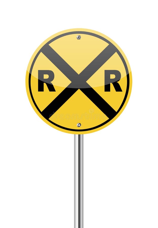 Railroad Crossing Traffic Sign Stock Vector - Illustration of button ...