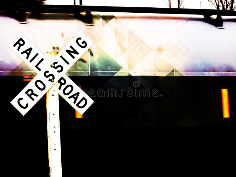 Railroad Crossing stock photo. Image of crossing, signs - 54453974