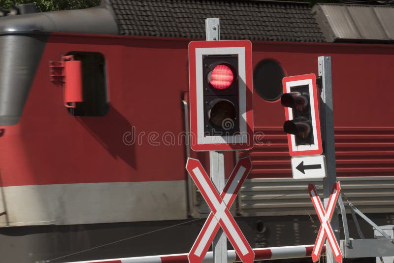 Railroad Crossing in Train Traffic Stock Photo - Image of rail, lines ...